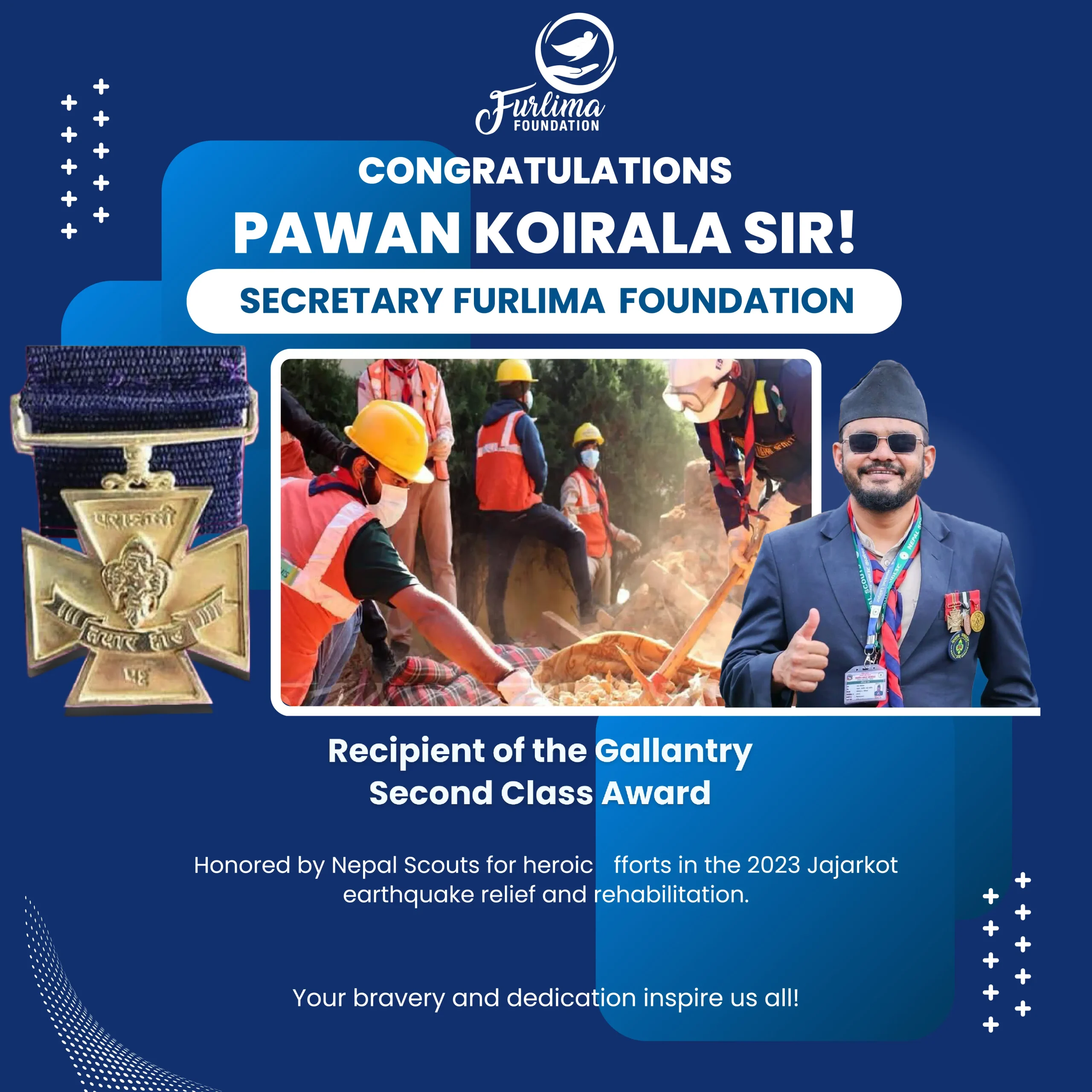Pawan Koirala Honored with Gallantry Award for Heroic Efforts in Jajarkot Earthquake Relief ...